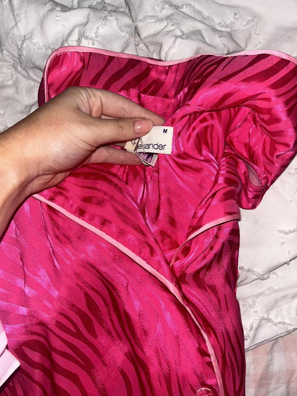 Hot Pink Satin Peter Alexander Nightie - Depop