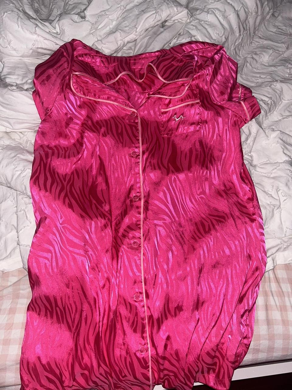 Hot Pink Satin Peter Alexander Nightie - Depop