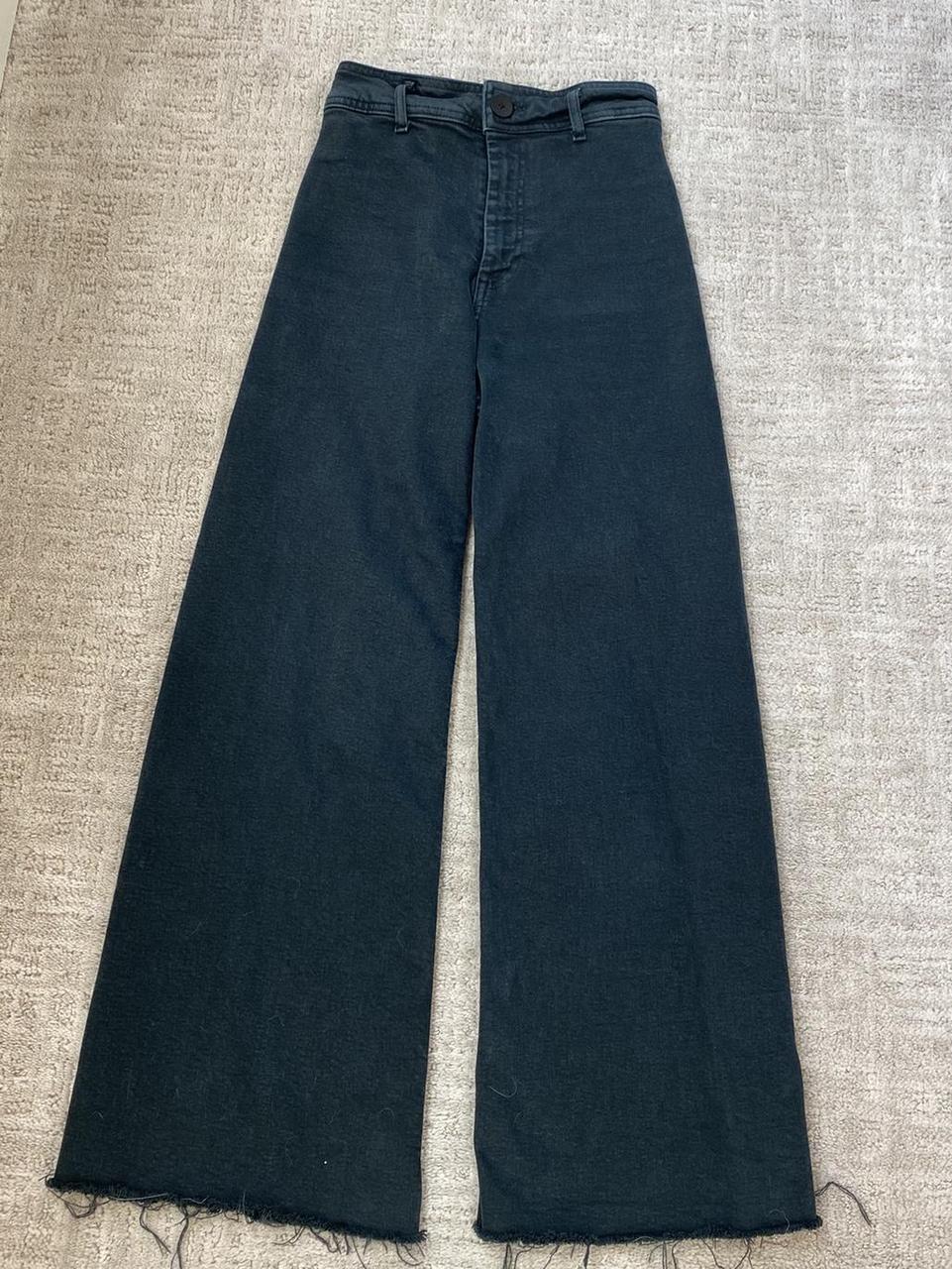 Famous Zara high rise wide leg black jeans -I’m 5’4... - Depop