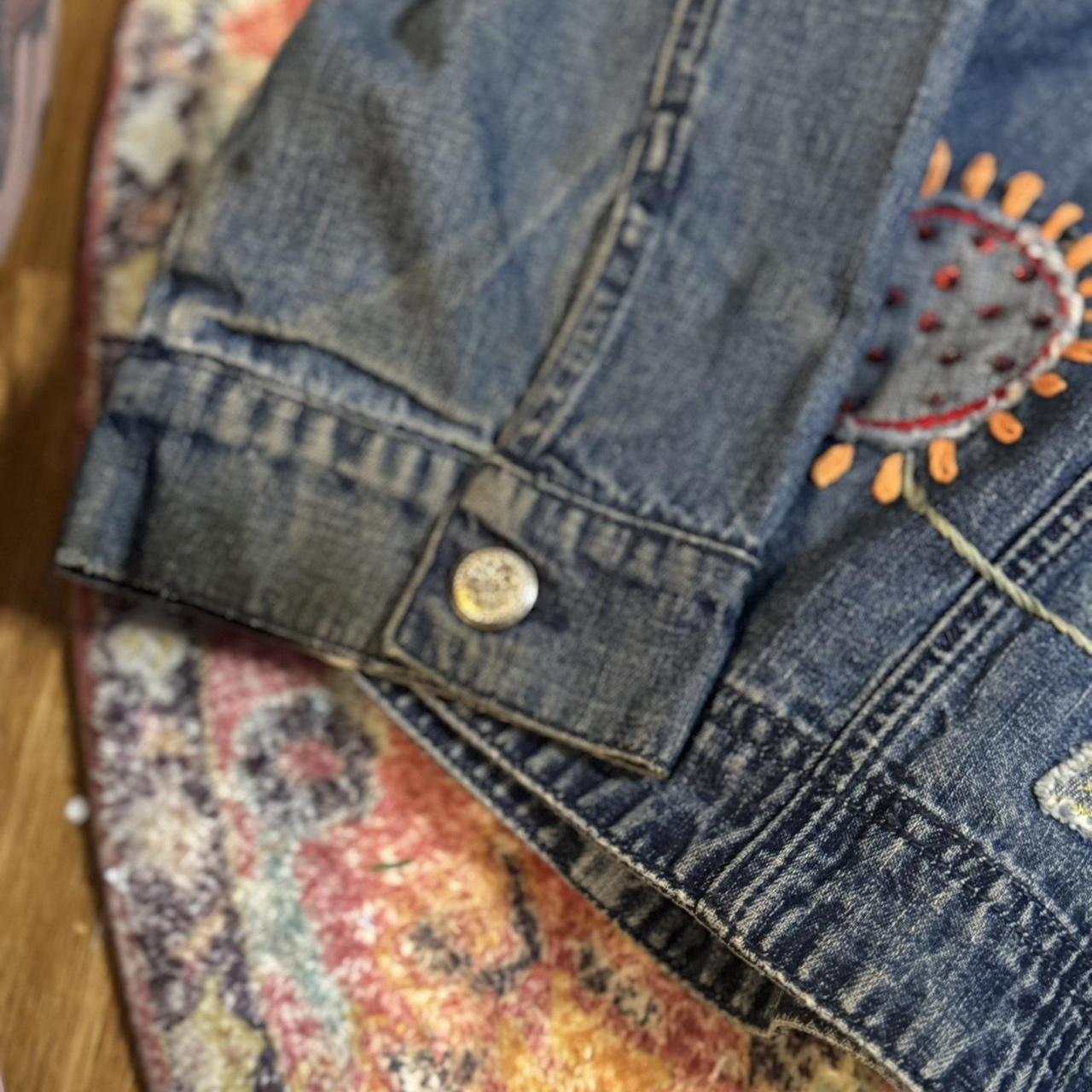Vintage Bleu Bayou Embroidered denim jacket with... | Depop
