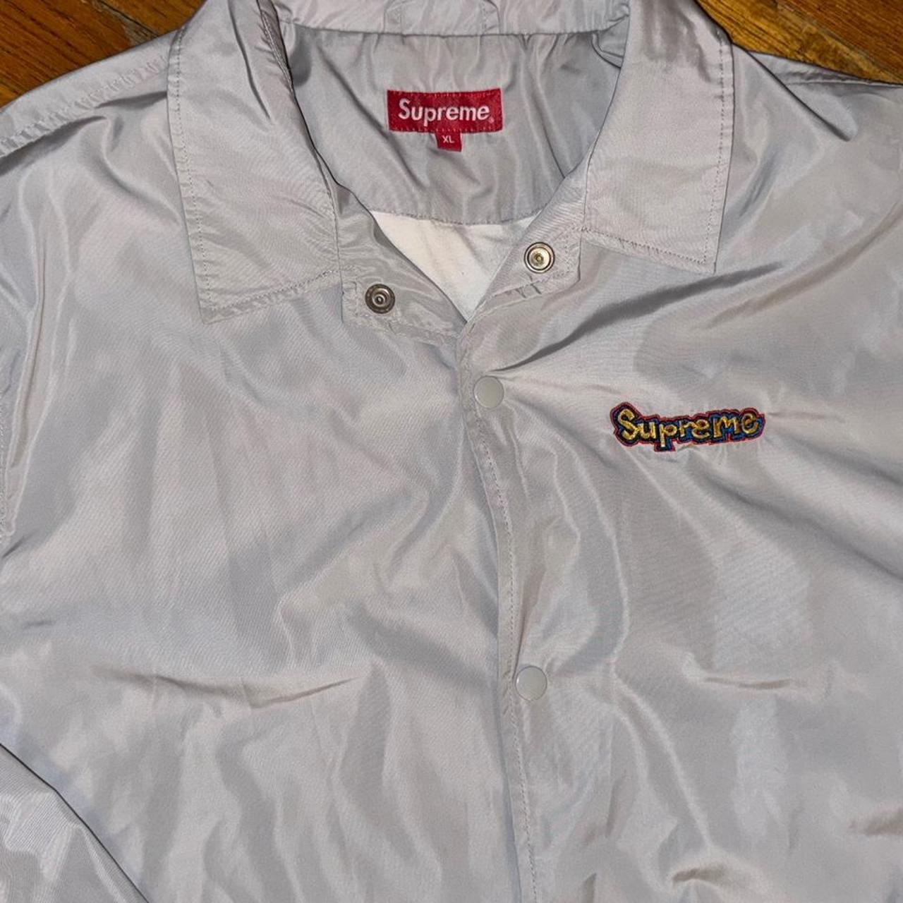 Supreme grey tracksuit button up... | Depop