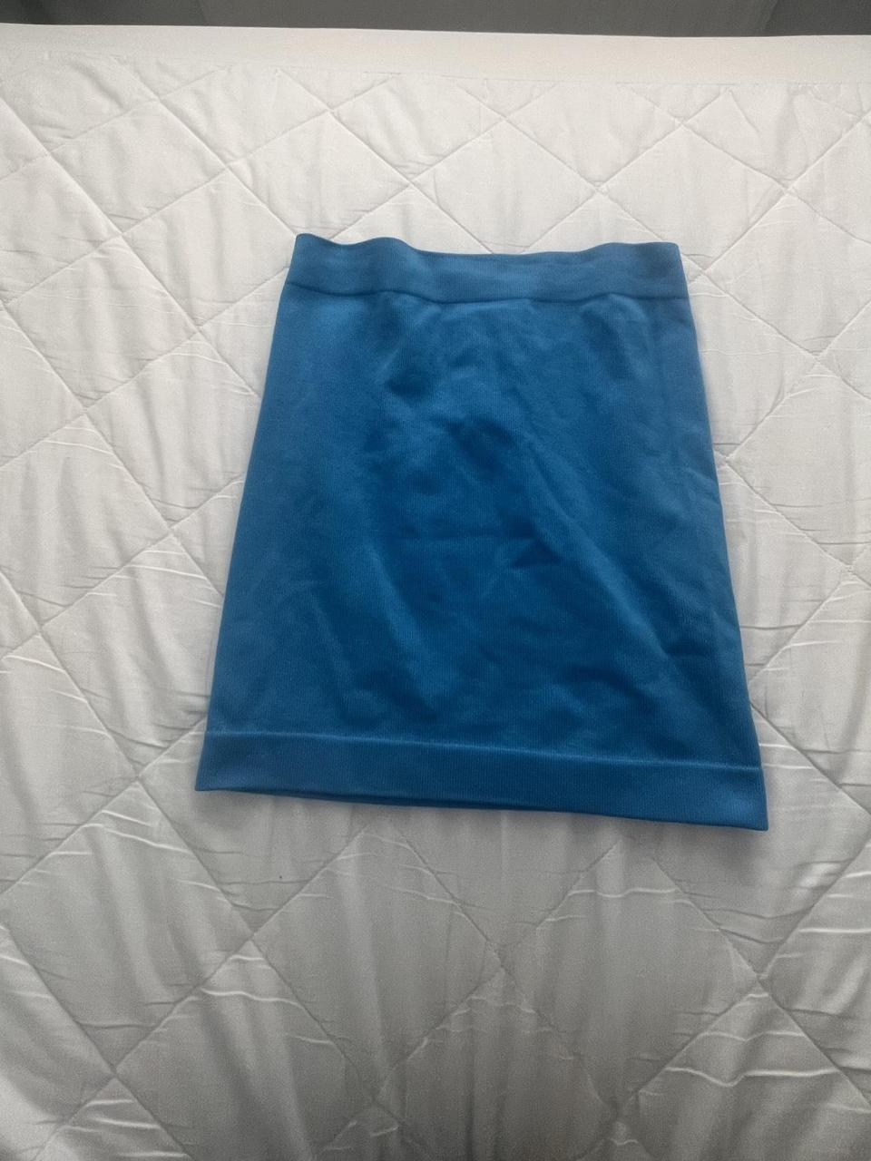 Primark blue ribbed skirt , size S , never worn ,... - Depop
