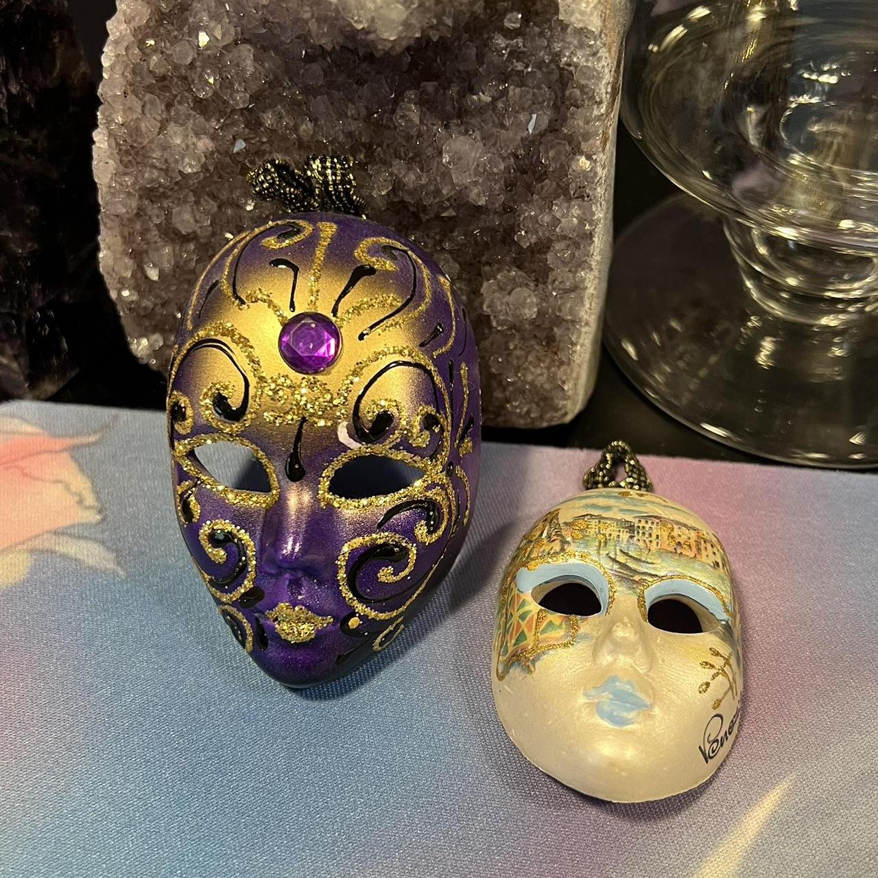Vintage, handmade, hand painted porcelain masks from... - Depop