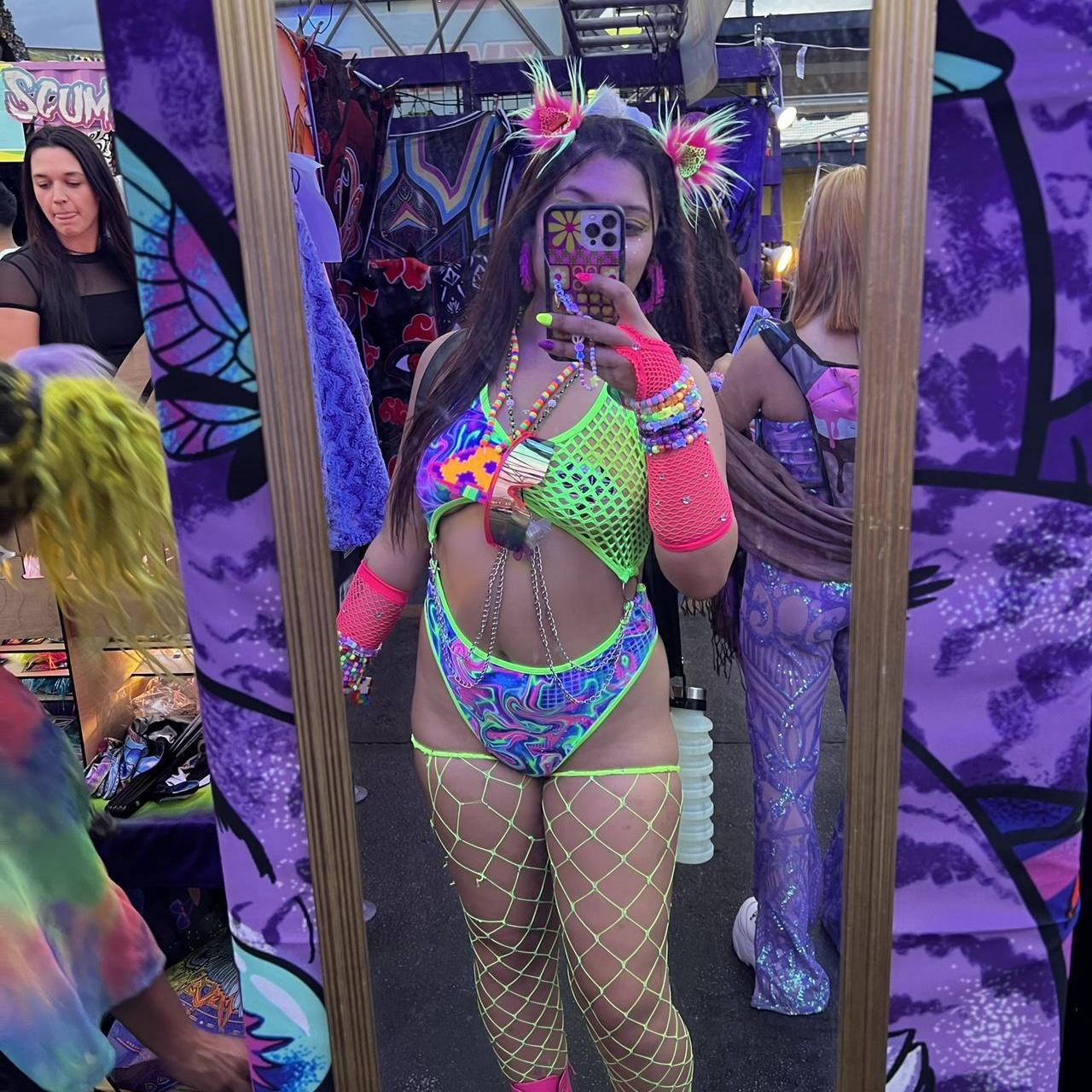 Rolita Couture x iHeartRaves Bodysuit Only worn... - Depop