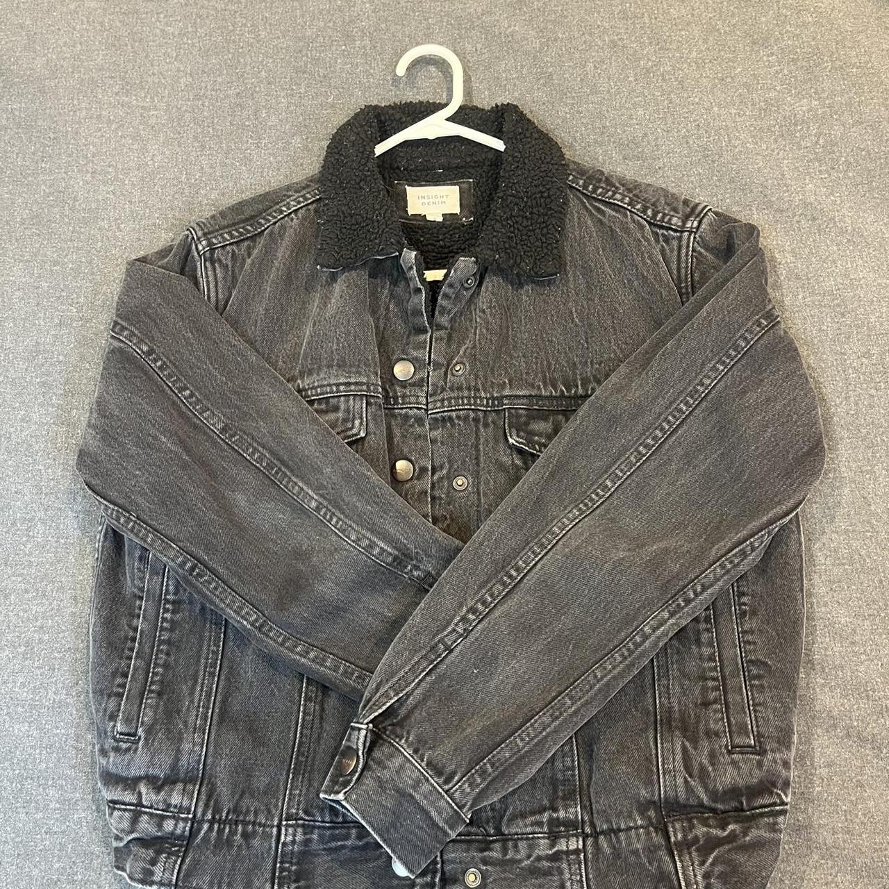 Insight Sherpa denim jacket in black #denimjacket... | Depop