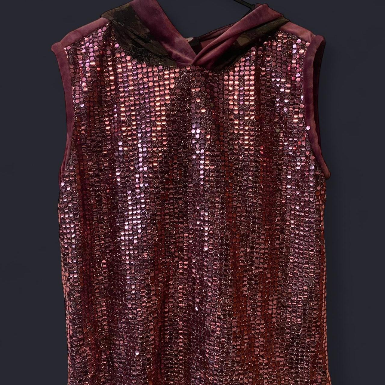 sequin rave shirt with velvet tye dye back and epic... | Depop