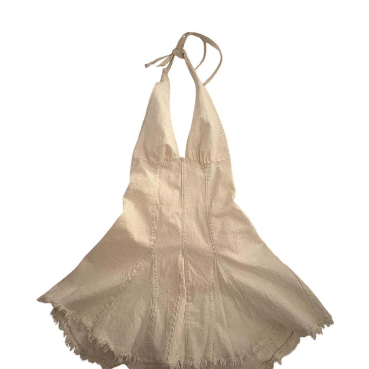 Kimchi Blue halter white dress -denim... | Depop