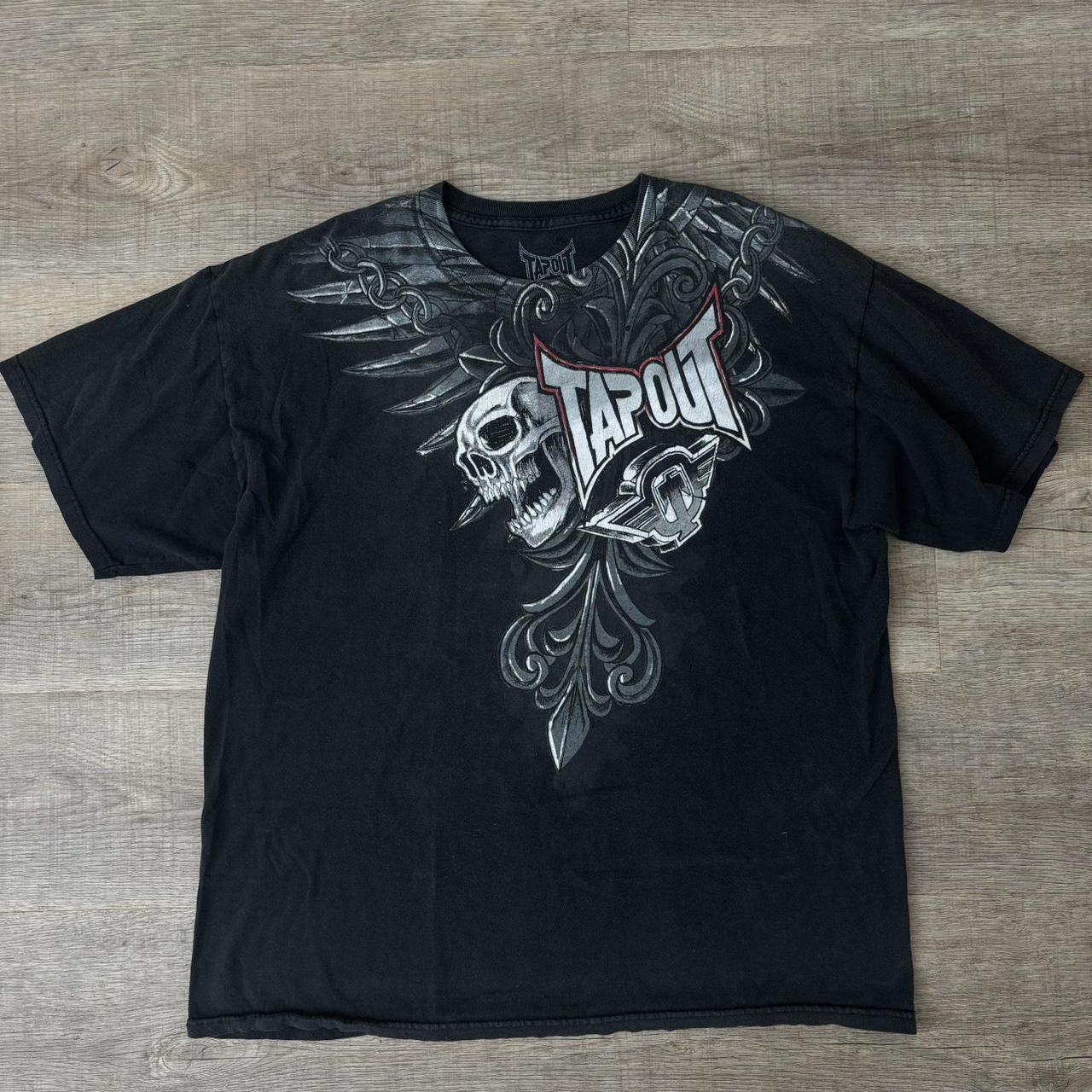 vintage 2000s tapout shirt with skull & wings... | Depop