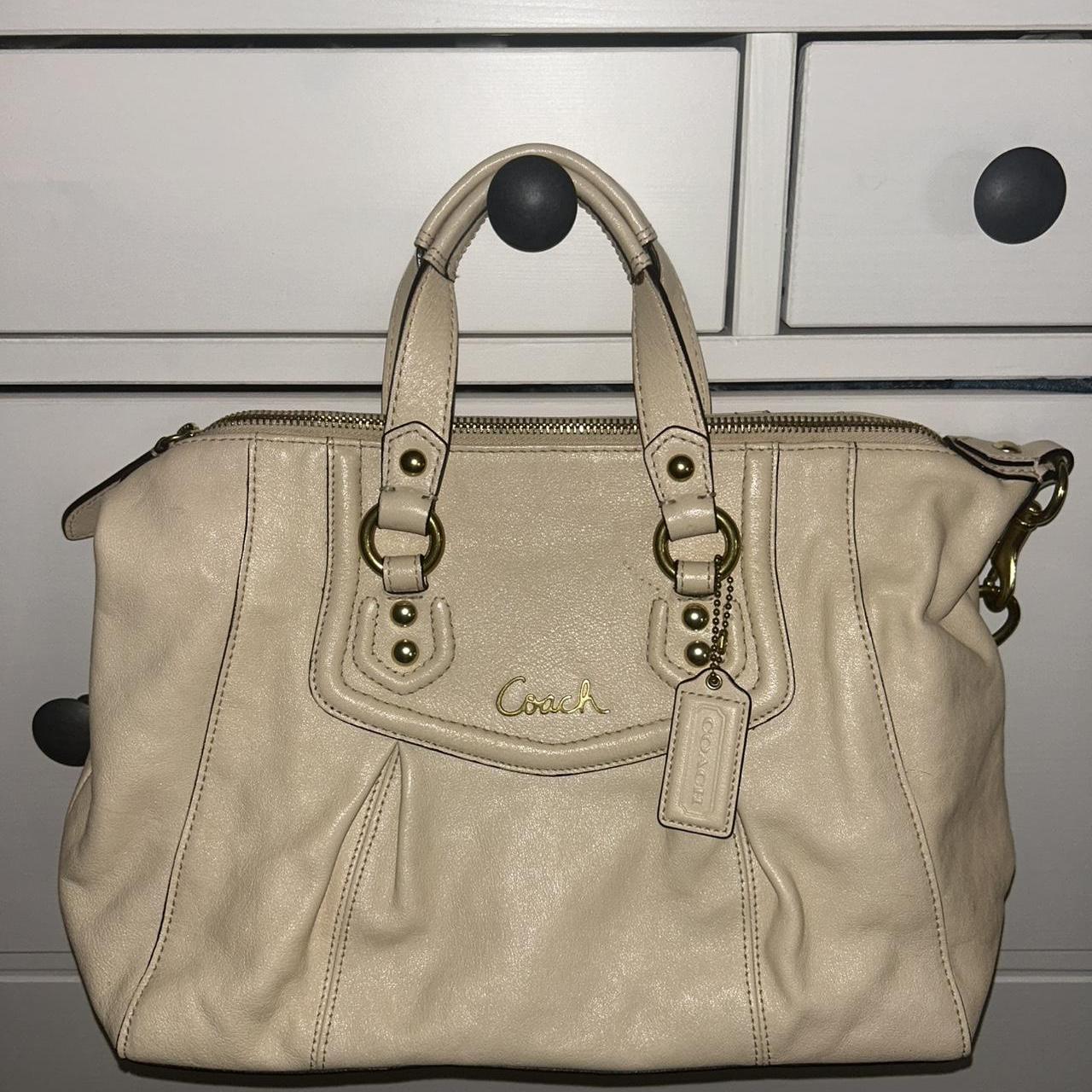 Coach beige purse hand/shoulder bag detachable strap... | Depop