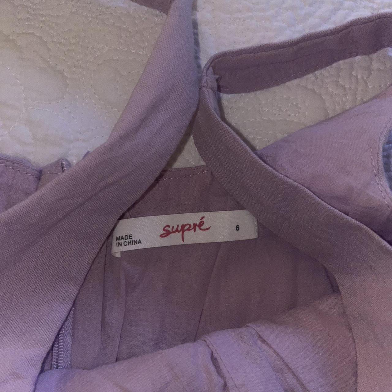 SUPRE lilac linen mini dress Size 6 Worn... | Depop