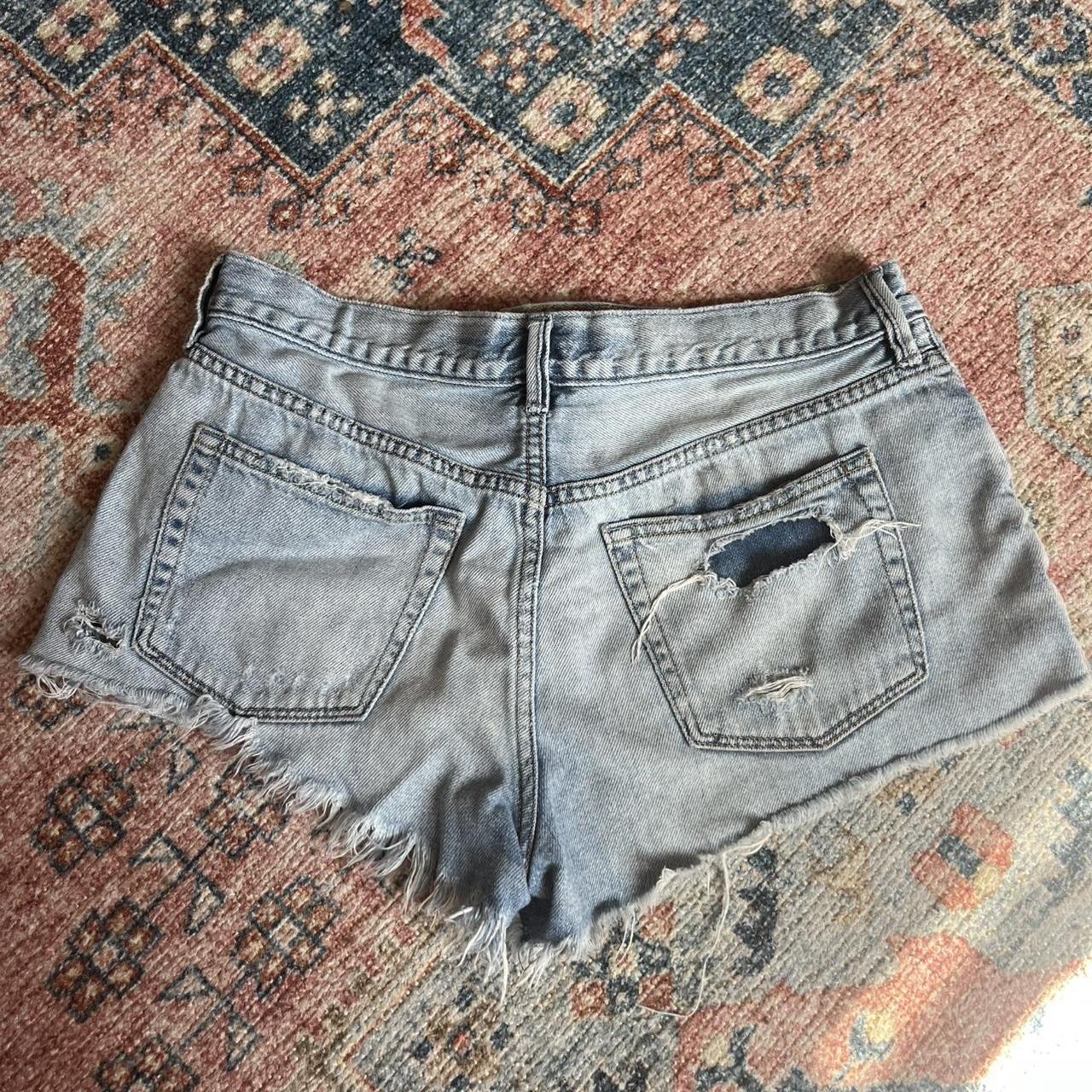 free people low rise ripped jeans shorts | Depop
