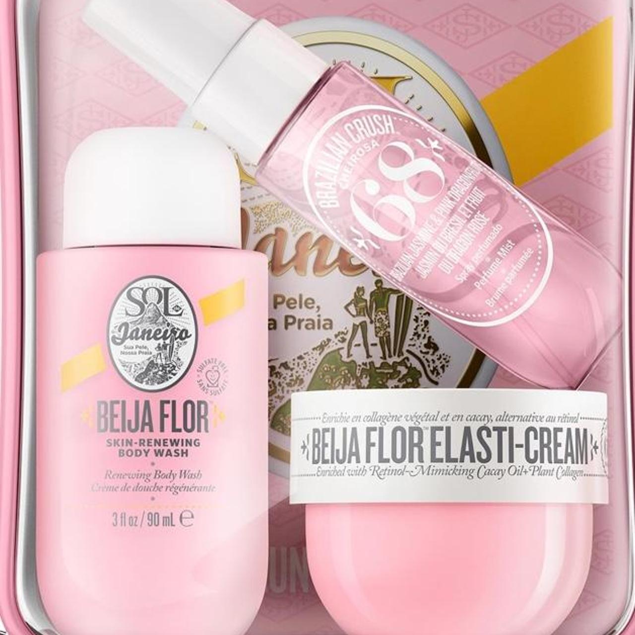 brand new sol de janiero pink travel set. never been... | Depop