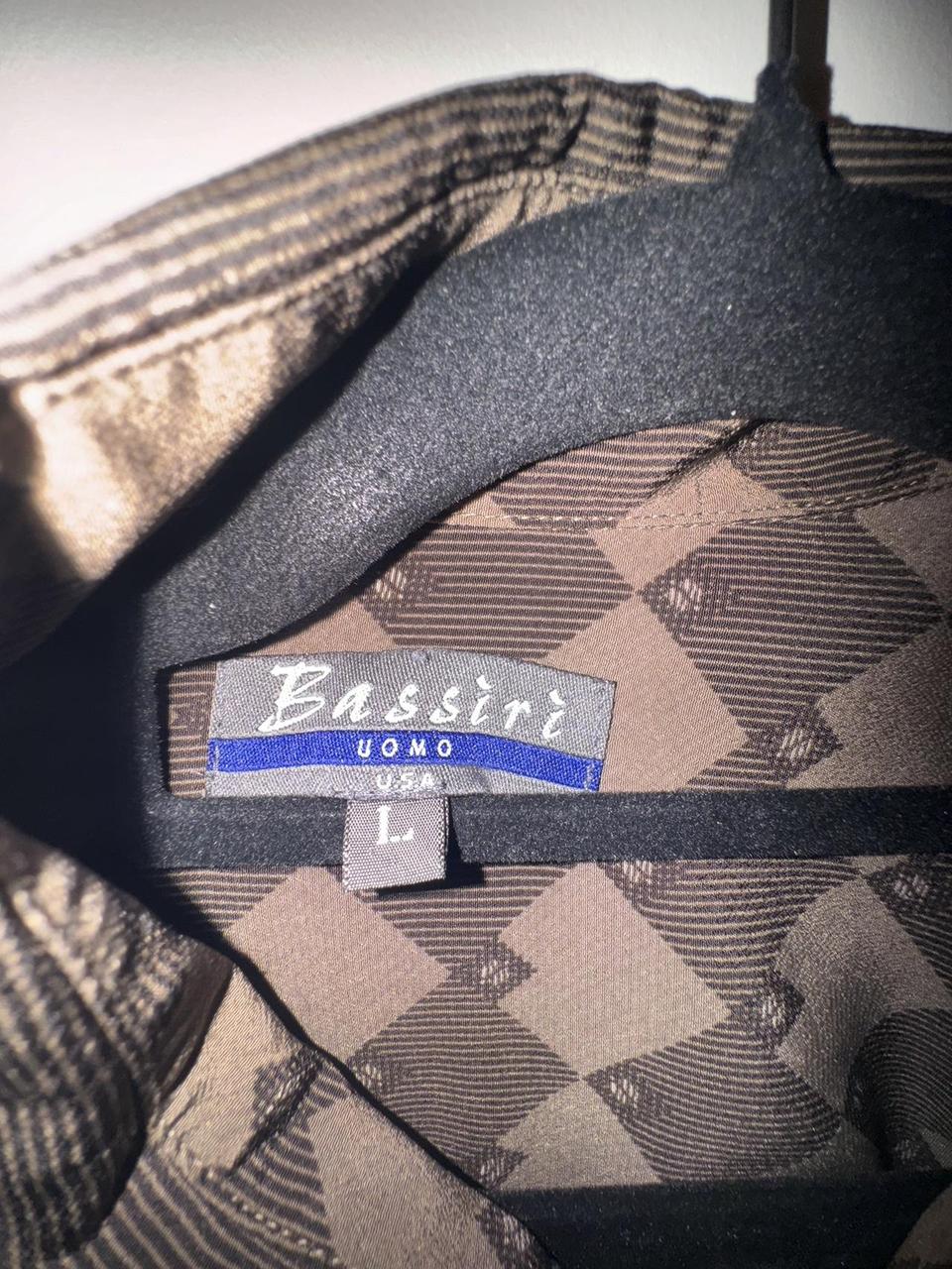 Men’s Bassiri brand 80s vintage brown and cream... - Depop