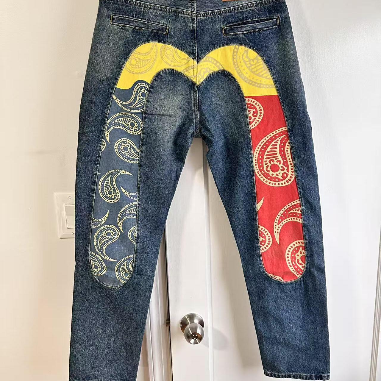 Evisu jeans with unique paisley design #Evisu... | Depop