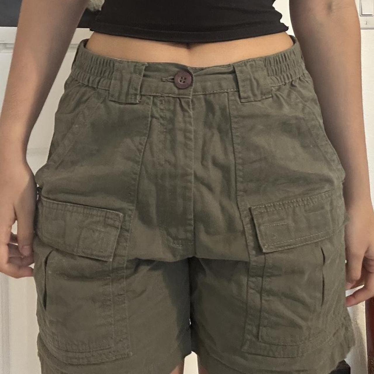Talos Army Green Cargo Shorts Marked as a W32 - I... | Depop