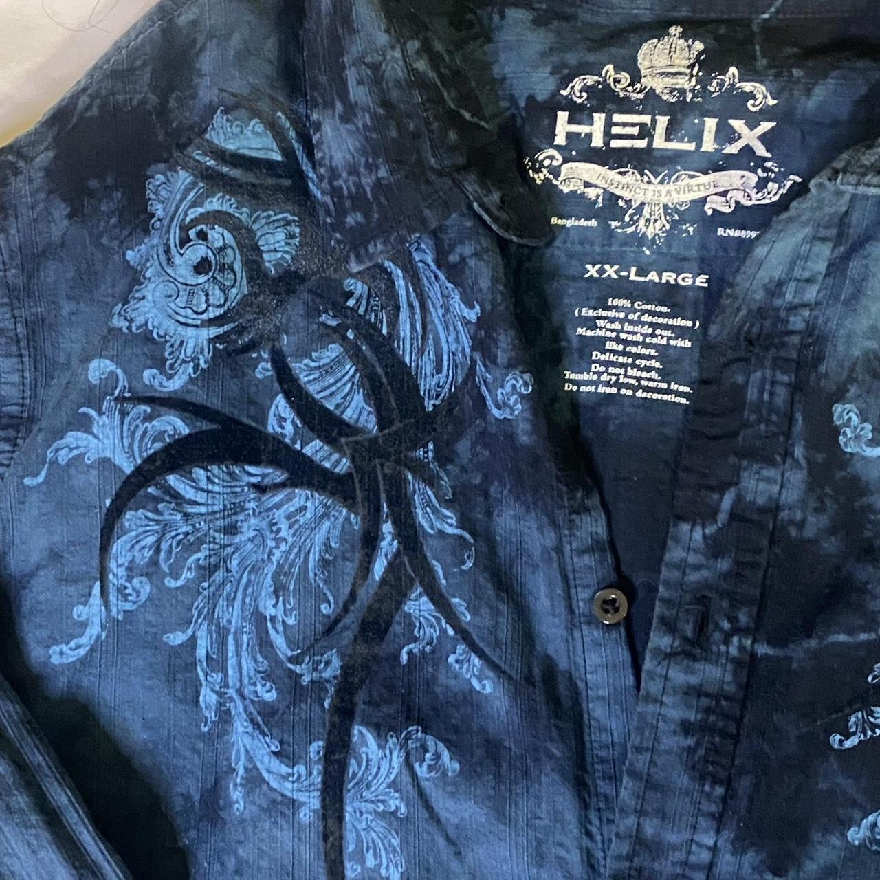 y2k affliction-style button up size 2XL brand:... | Depop