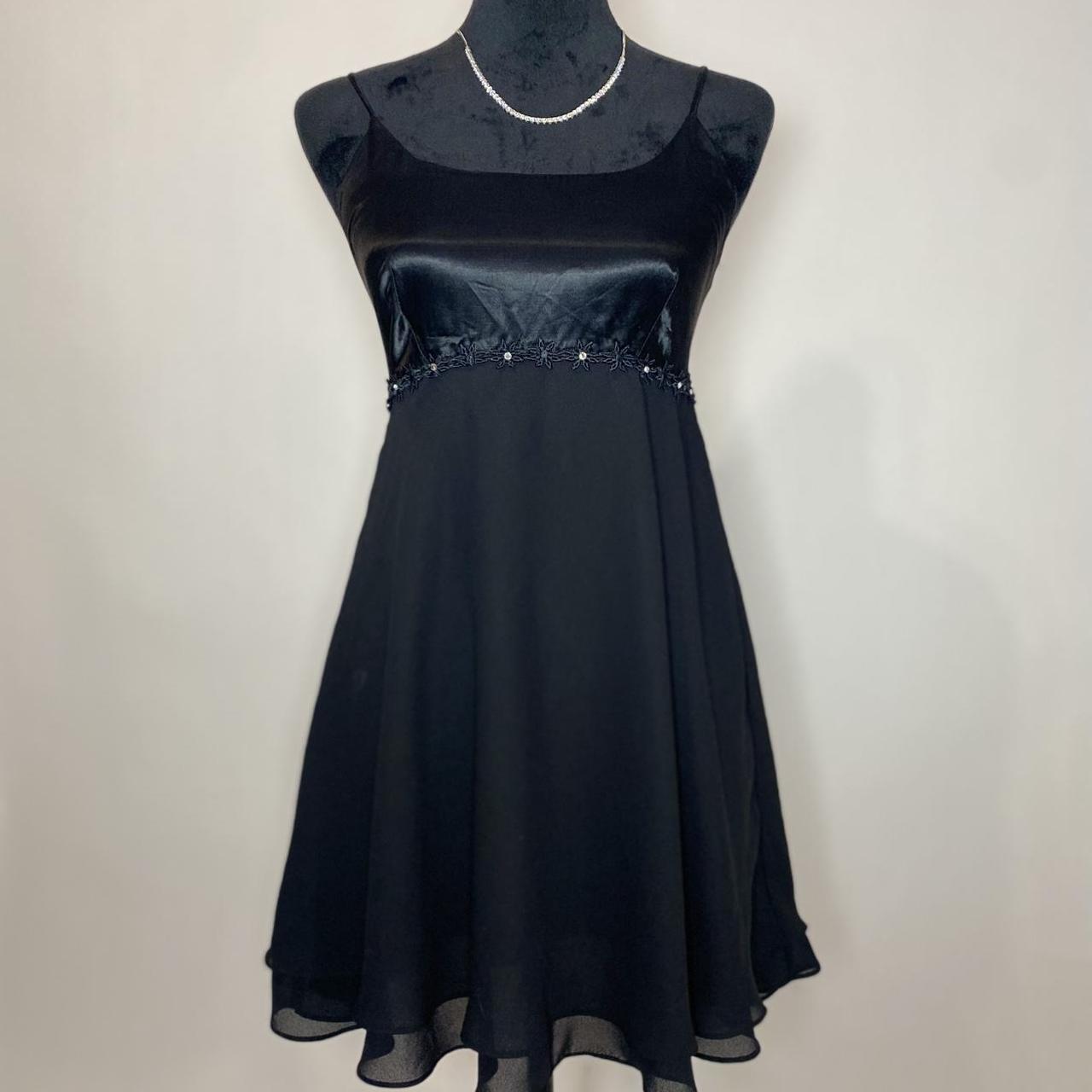 Babydoll Black Mini Prom Glam Dress - Size- 5/6 -... | Depop