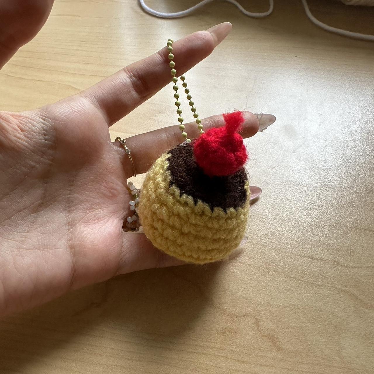 pudding with a cherry keychain 🍒 🍮 #keychain... - Depop