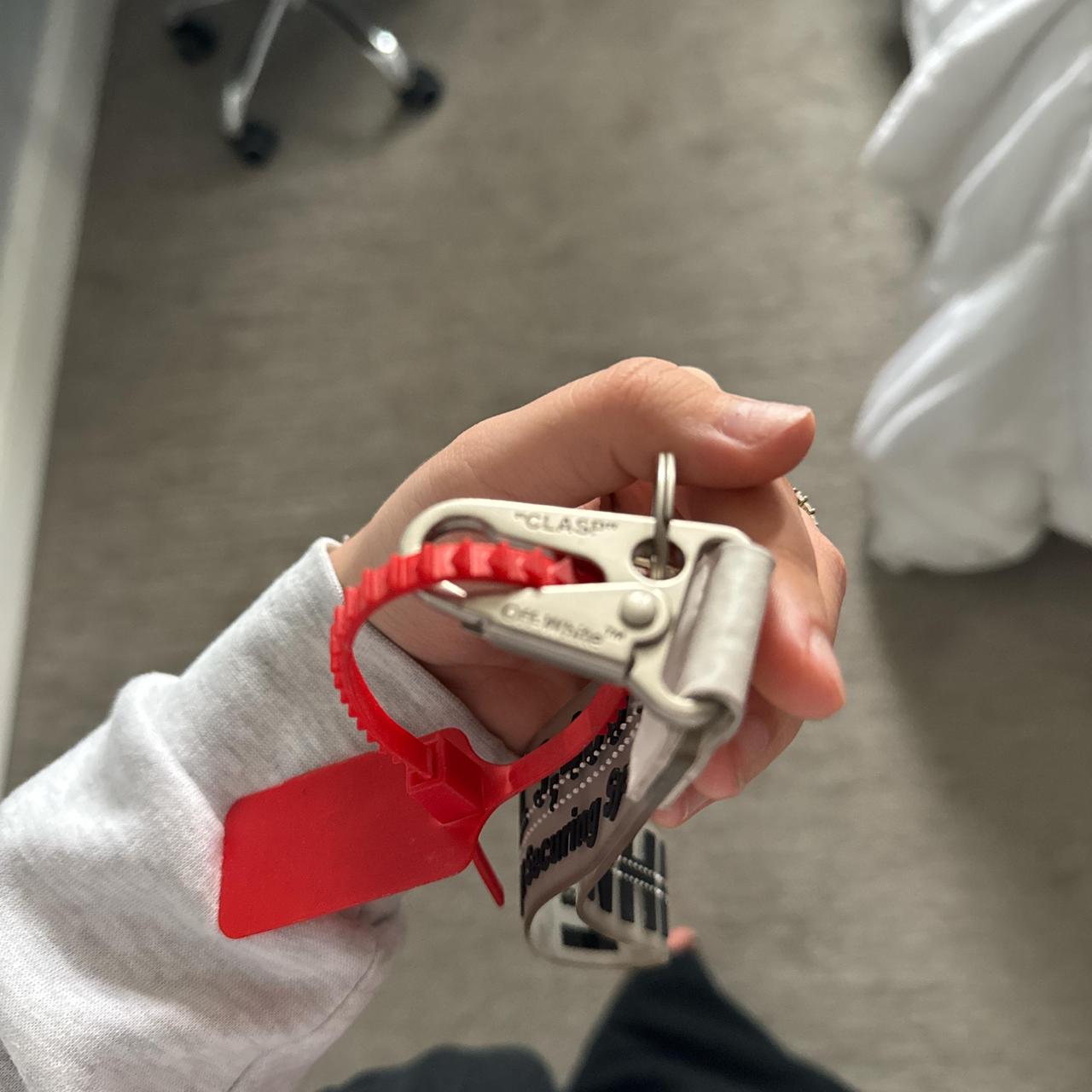 off white keychain in black | Depop