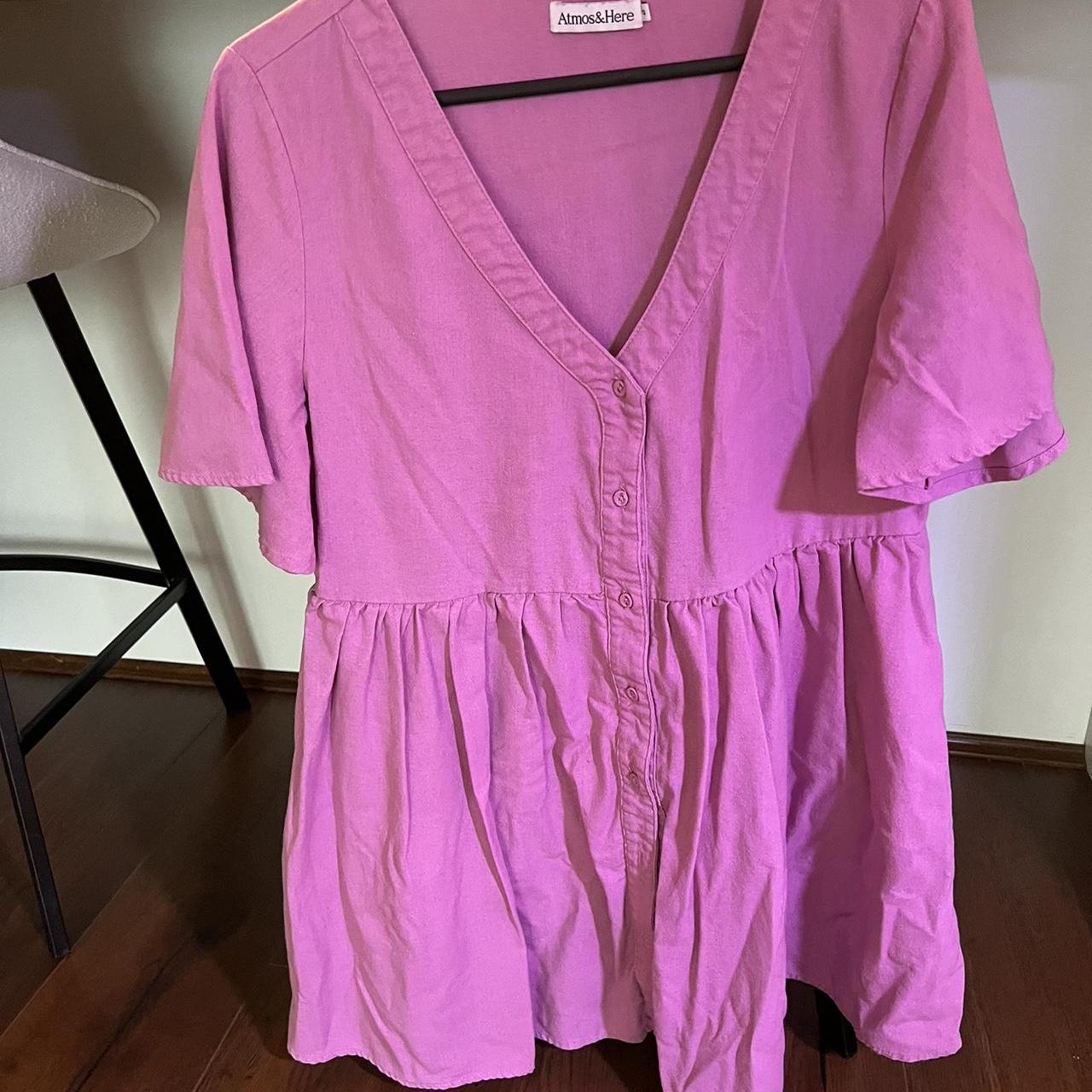 Pink Smock Dress Brand: Atmos&Here Size: AUS... - Depop