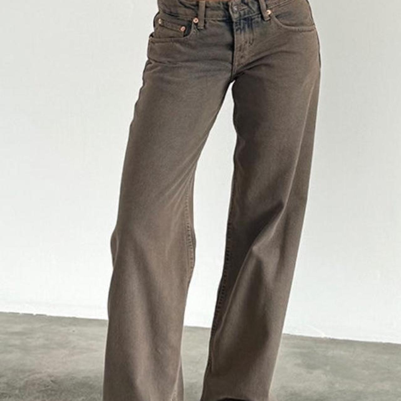 Motel rocks low rise parallel jeans in dark sand -... | Depop