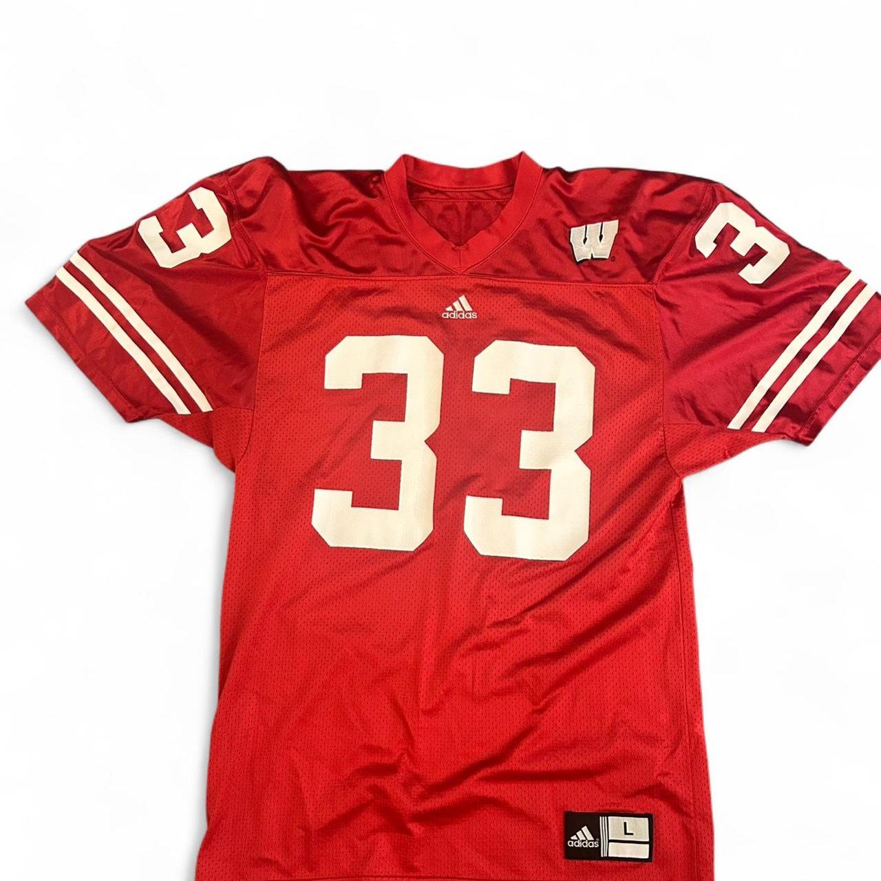 Red Adidas Wisconsin Badgers football jersey. Brent... | Depop