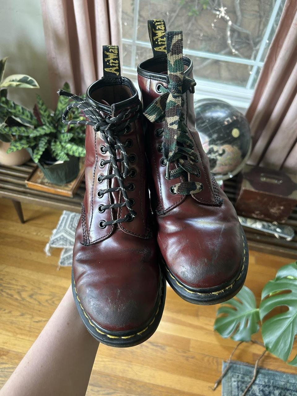 Dr. Marten Cherry Red 1460 Smooth Leather Lace Up... - Depop