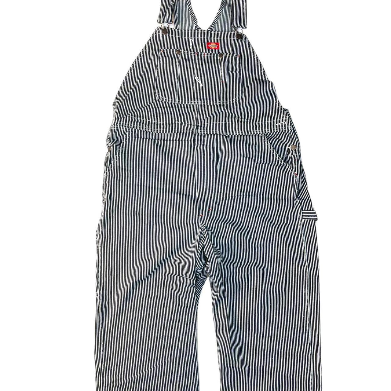 Dickies Overalls Men's black & white Striped... - Depop