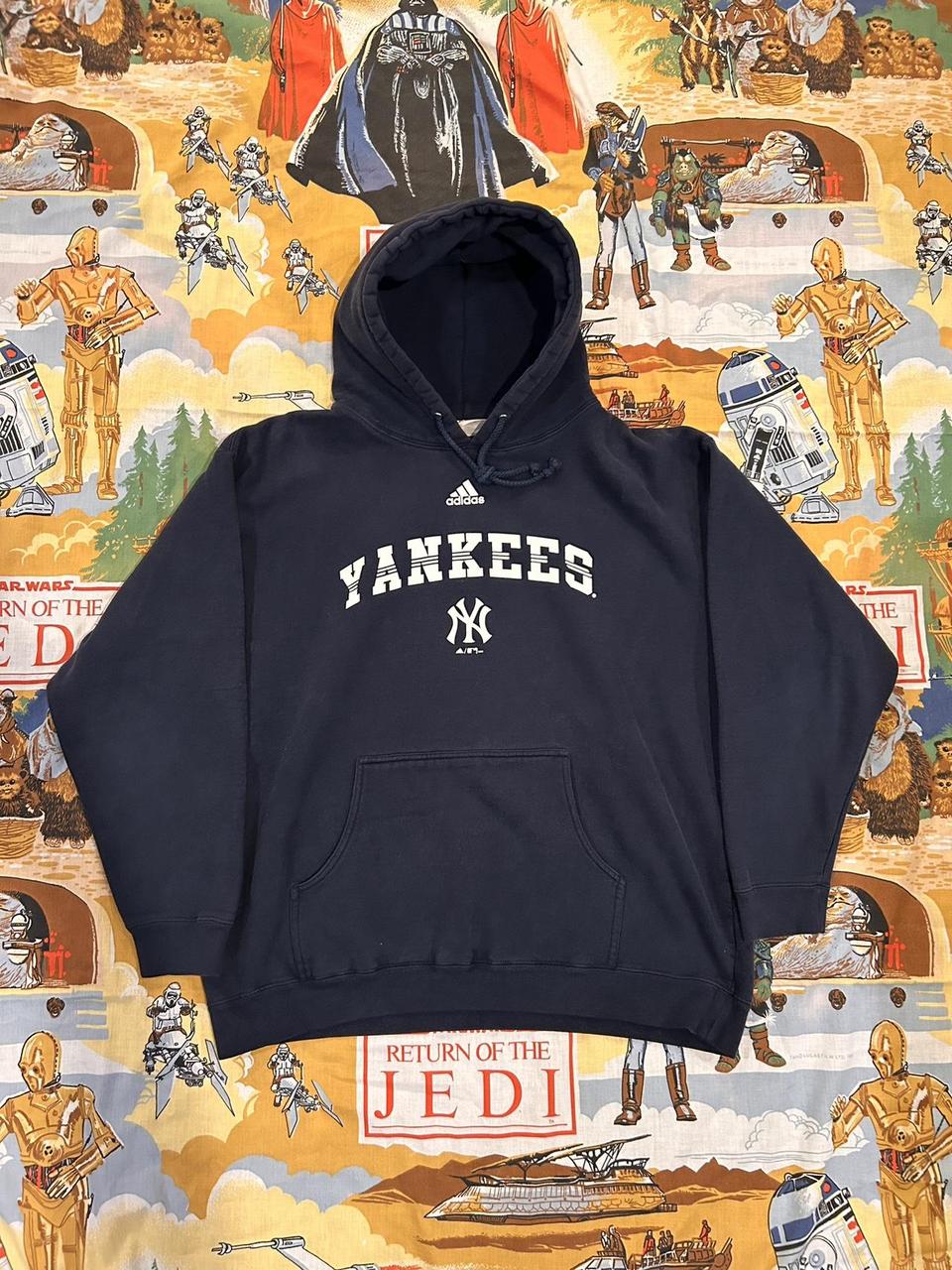 Y2K New York Yankees Adidas Hoodie Size L No stains... - Depop