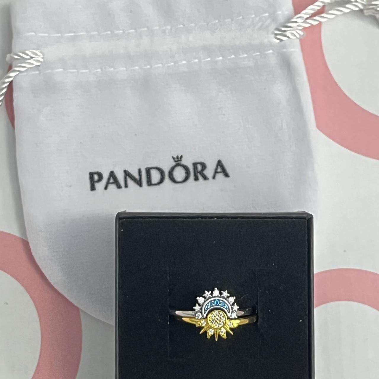 Pandora Sun and Moon Set Sterling Silver Ring... | Depop