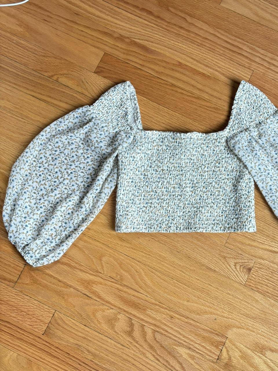 Off the shoulder/ box cut long sleeve top Size:... - Depop