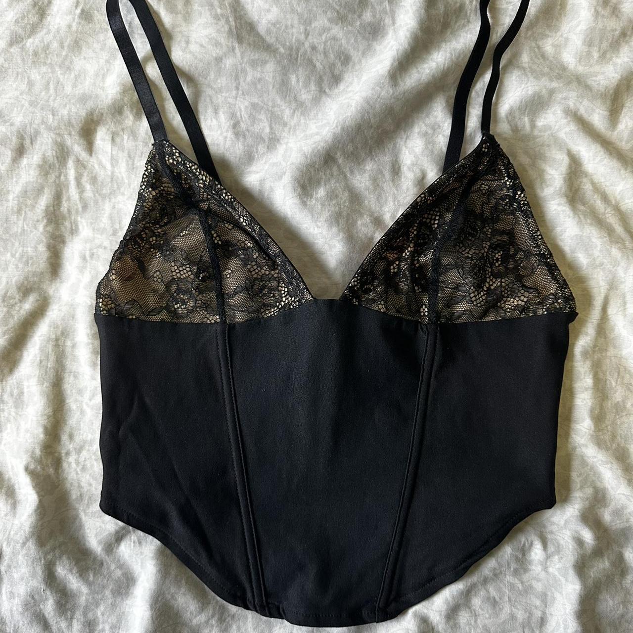 Glassons black lace corset with adjustable back and... | Depop