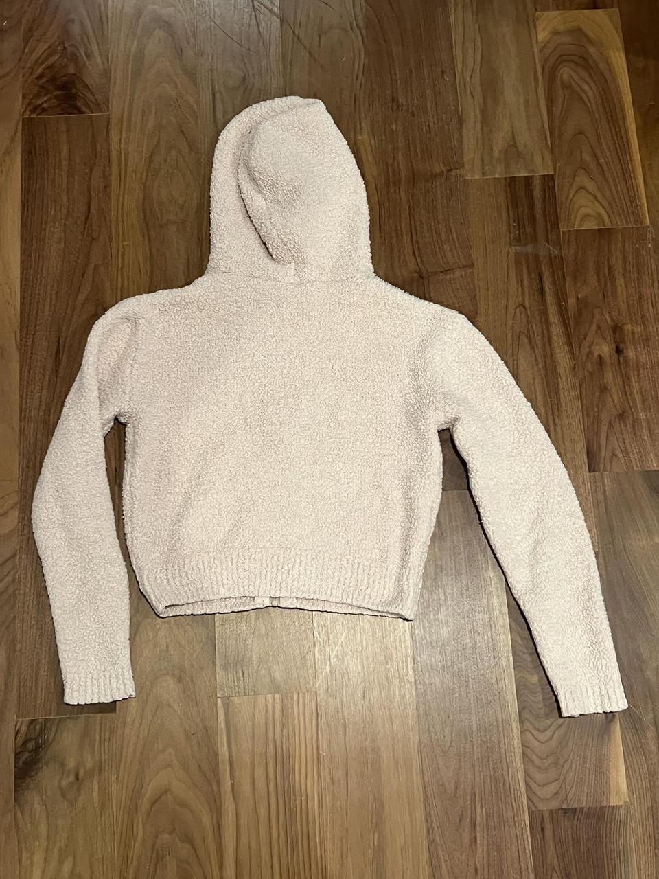 Skims baby pink, fluffy, cropped zip-up. Size is XXS/XS - Depop