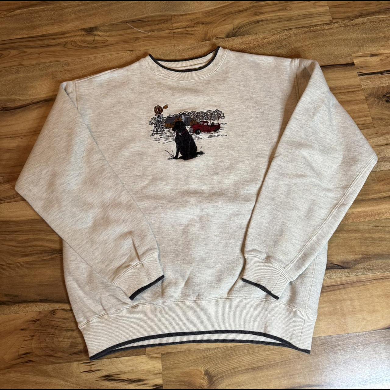Vintage Croft And Barrow Dog Embroidered Crewneck... | Depop