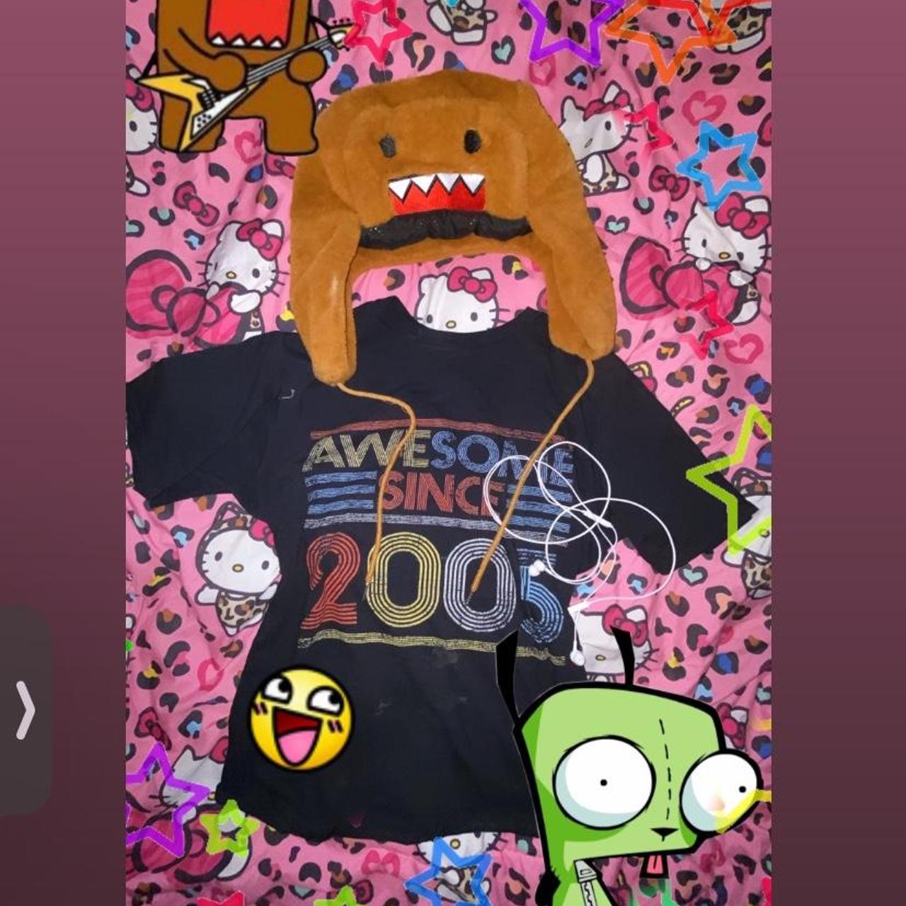 Scenecore black multi-color “awesome since 2005”... | Depop