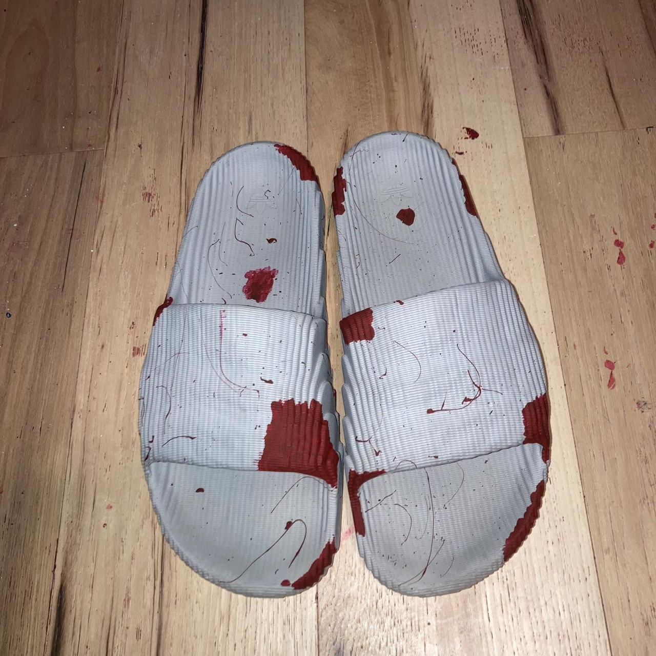 Bloody slides painted by me Size... | Depop