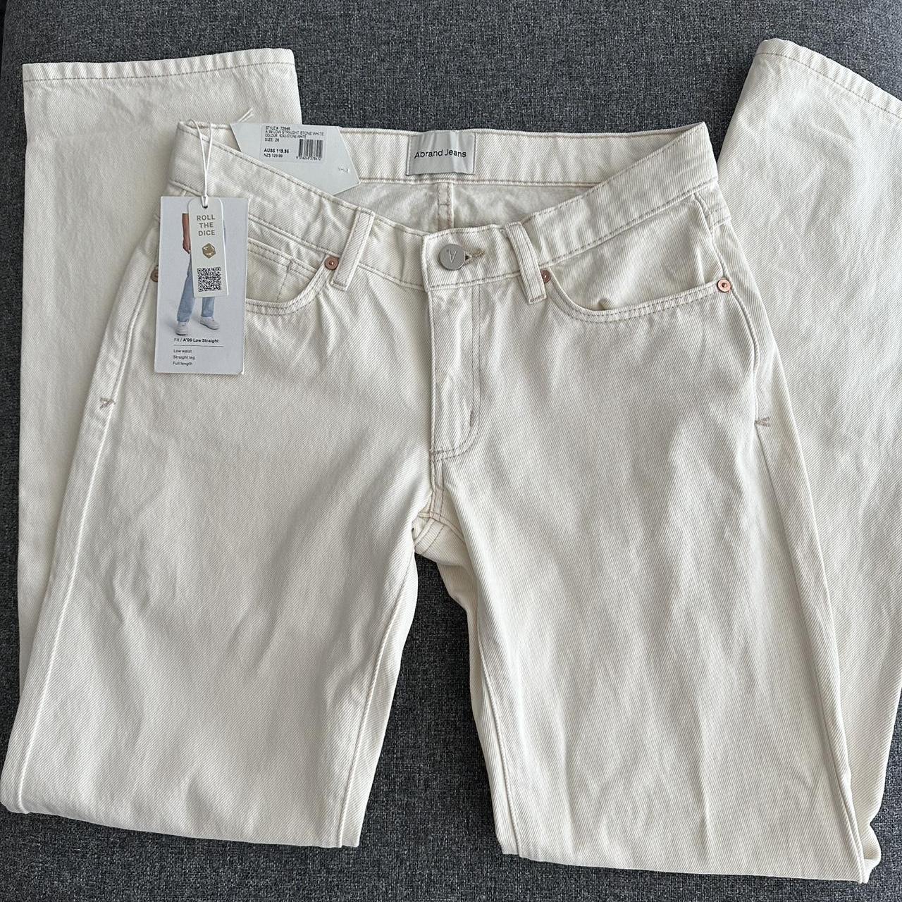 Low rise white jeans Abrand jeans 99 low straight... | Depop