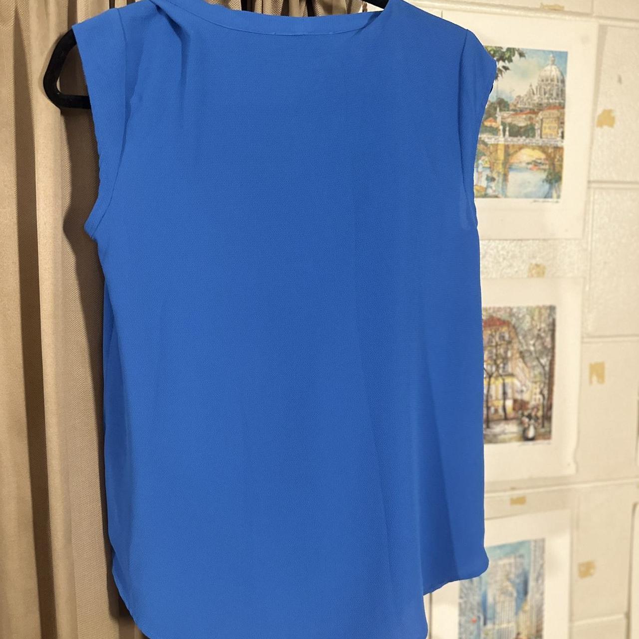 Cobalt blue sleeveless Basque blouse in size 6... | Depop