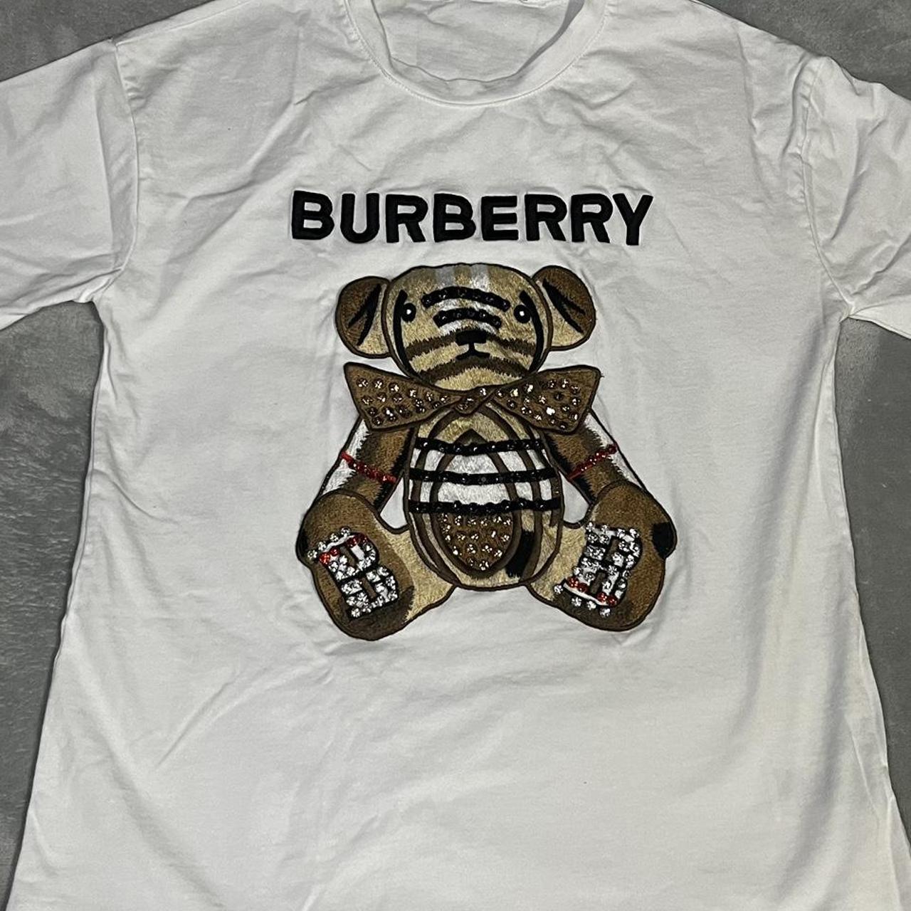 Burberry Teddy Bear Shirt Has crystals and gems all... - Depop