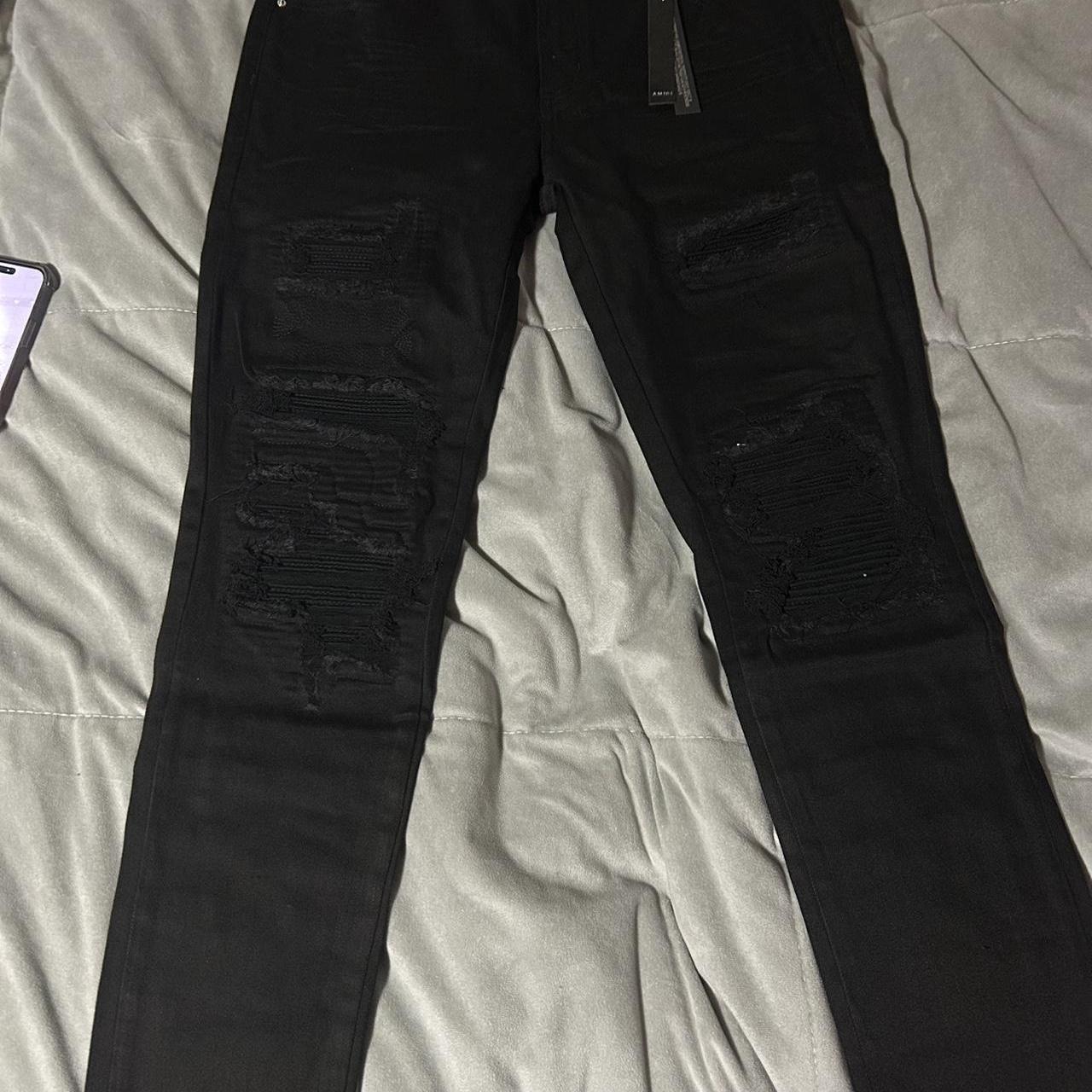 Black skinny amiri ripped jeans 👌🏽 Size 36 Same day... | Depop