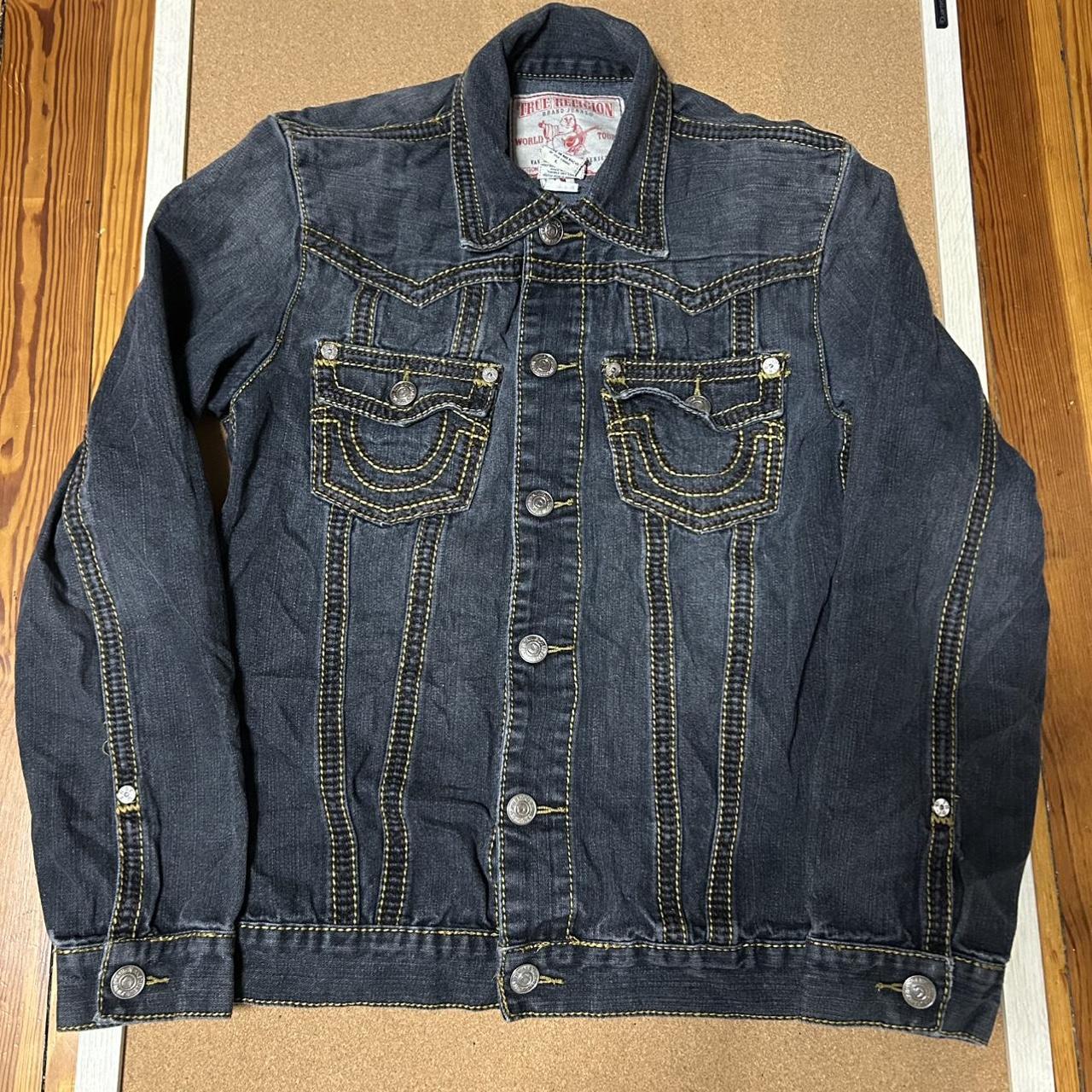 True Religion denim jacket mens fits like a M... | Depop