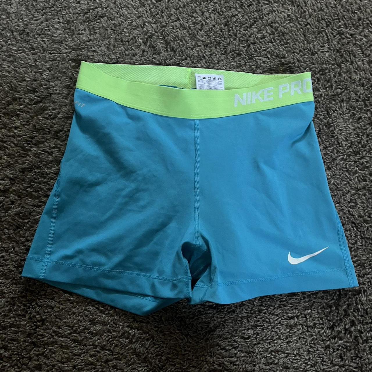 Blue and Green Nike Pros - size medium - so good... - Depop