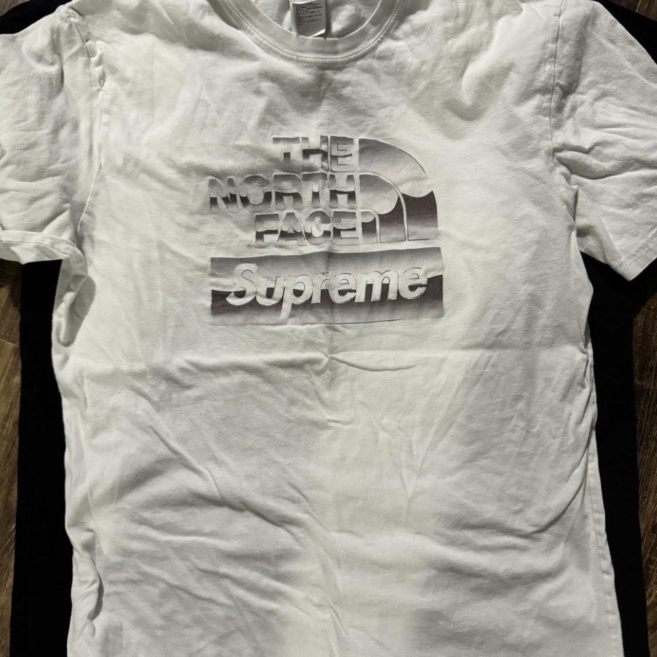 metallic supreme x tnf tee. size medium but could... | Depop