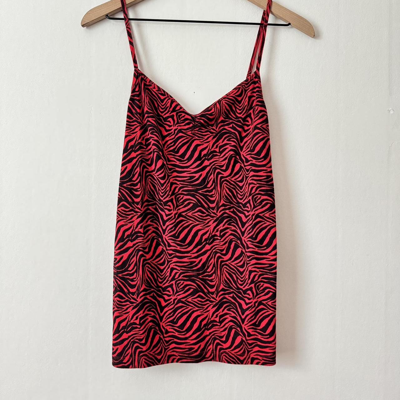 Red and black zebra print cami top #y2kfashion... | Depop