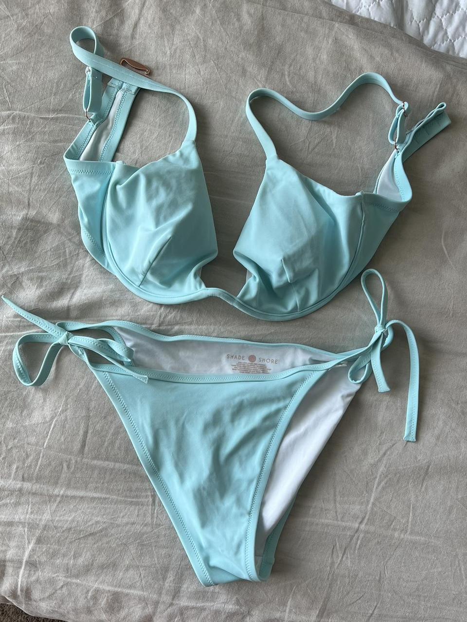 Light blue shade & shore swim bikini set Wire top... - Depop
