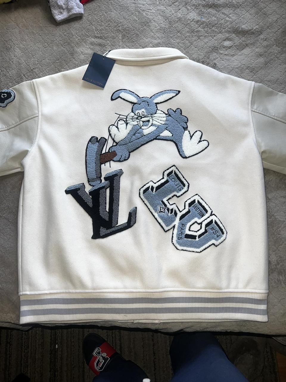 FW22 Louis Vuitton Creamed Patched Bunny Varsity... - Depop
