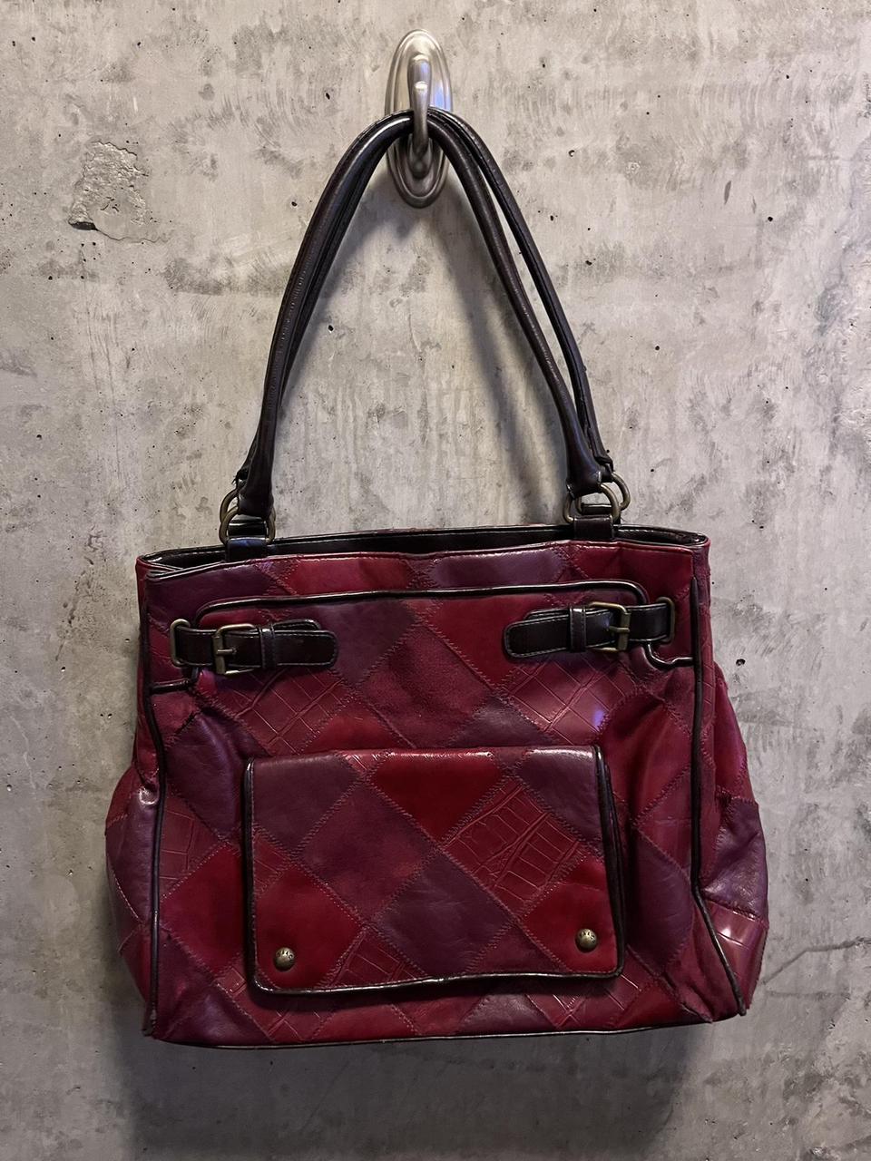 perfect red textured square bag! love this bag just... - Depop