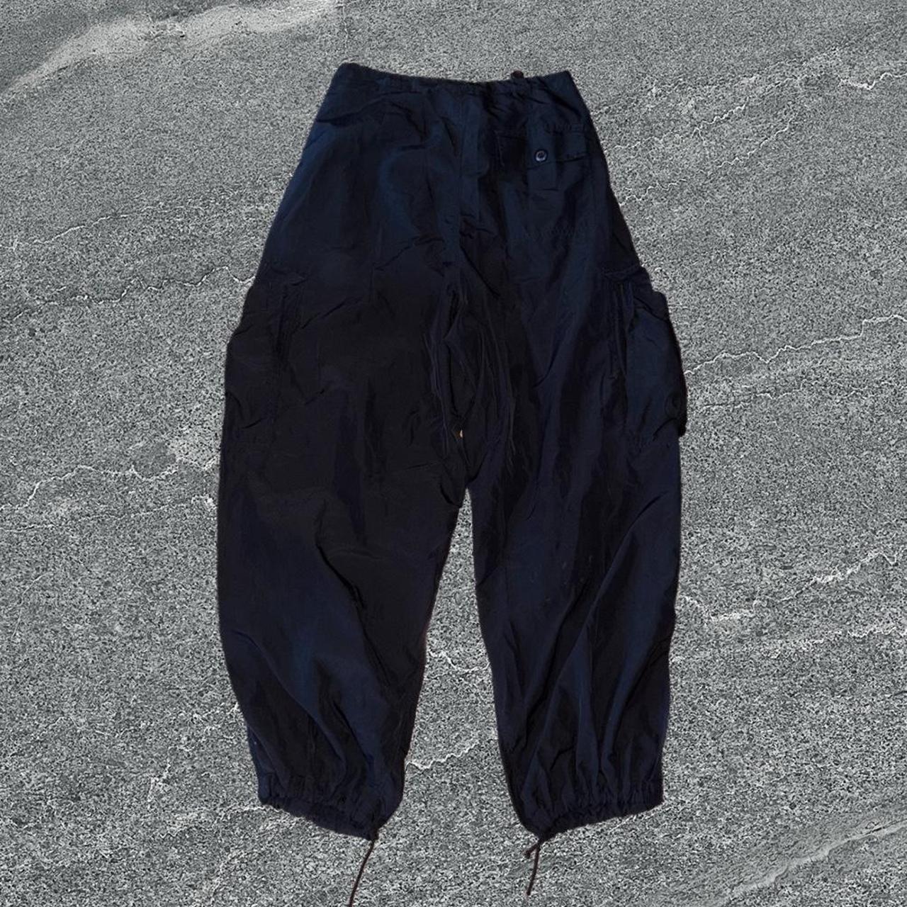 Black original UFO baggy cargo rave pants with... | Depop