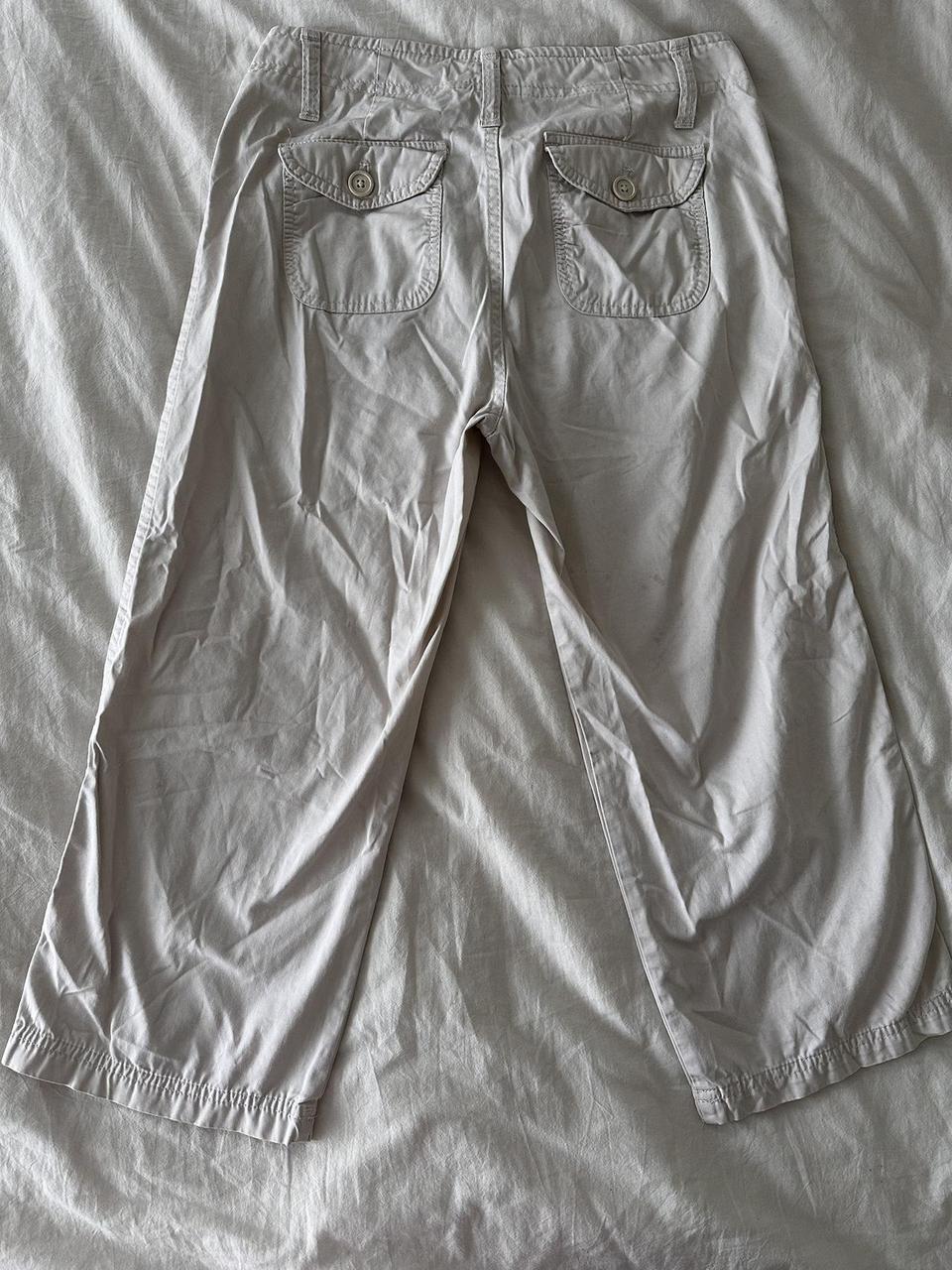 Gap cargo capris pants. Super cute cream color and... - Depop