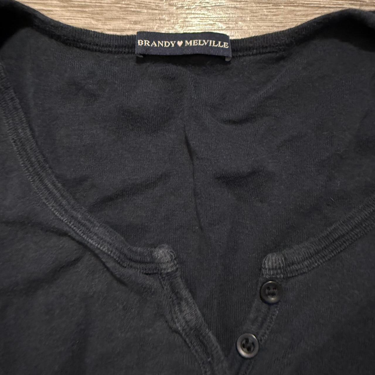 dark blue Brandy Melville Henley top size S ... | Depop